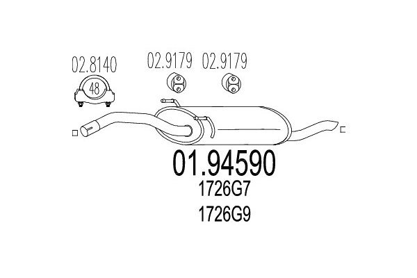 Izduvni lonac Fiat Scudo -06 1.6 / 1.9 D, (zadnji)
