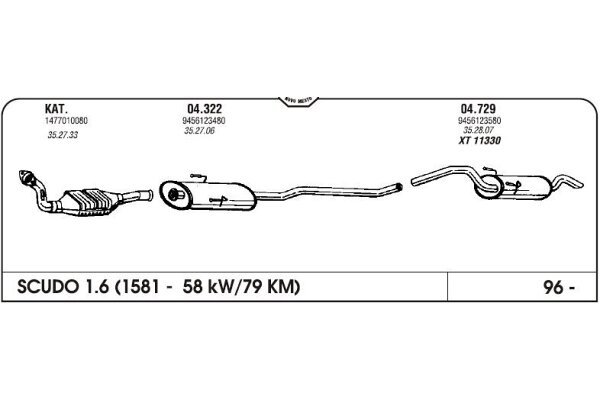 Izduvni lonac Fiat Scudo 1.6 96 prednji