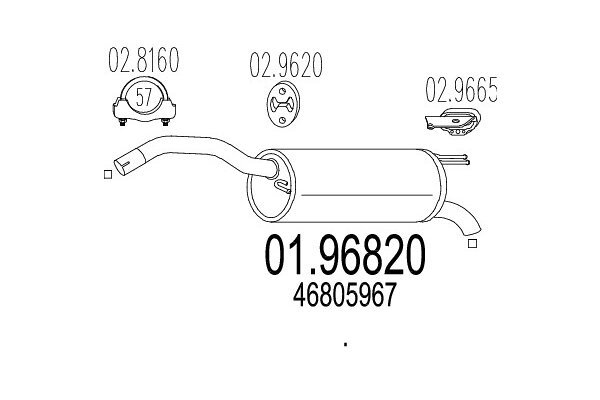 Izduvni lonac Fiat Stilo 01-06 1.6 16V, (zadnji)