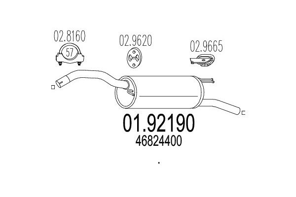 Izduvni lonac Fiat Stilo 04-06 1.4 16V, (zadnji)