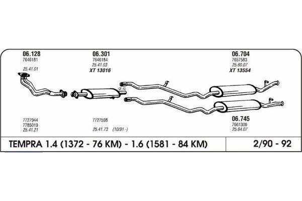 Izduvni lonac Fiat Tempra 1.4/1.6 88-92 (zadnji)