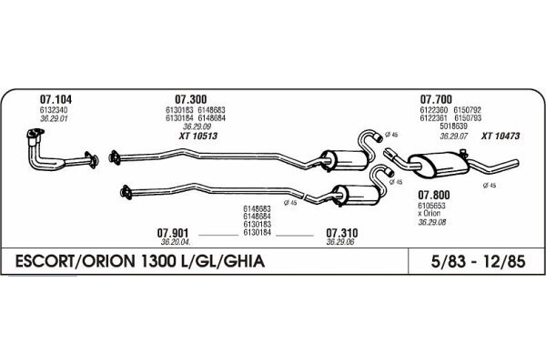 Izduvni lonac Ford Escort 1.1/1.3 83-90 (zadnji)