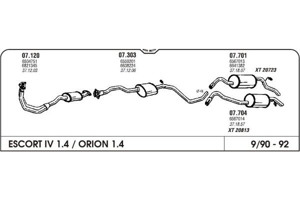 Izduvni lonac Ford Escort 1.4/1.6 90 (srednji)