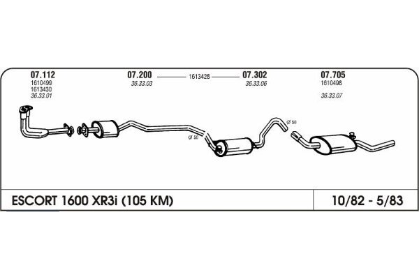 Izduvni lonac Ford Escort 1.6 82-90 (zadnji)