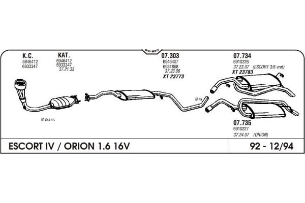Izduvni lonac Ford Escort HB 1.6 92 (zadnji)