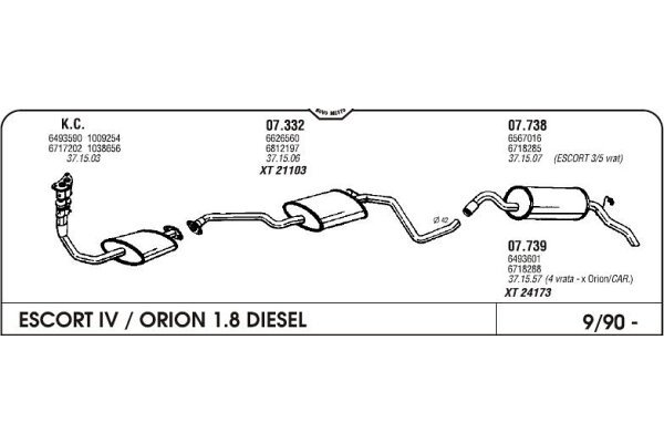 Izduvni lonac Ford Escort kar. 1.8 D 90 (zadnji)