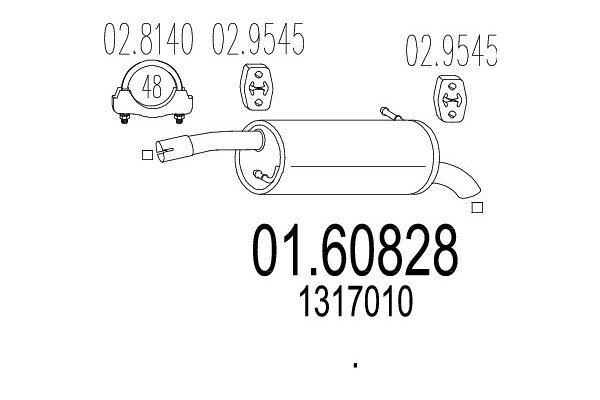 Izduvni lonac Ford Fiesta 01-08 1.3, (zadnji)