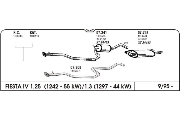 Izduvni lonac Ford Fiesta 1.2/1.3 95 (srednja cev)