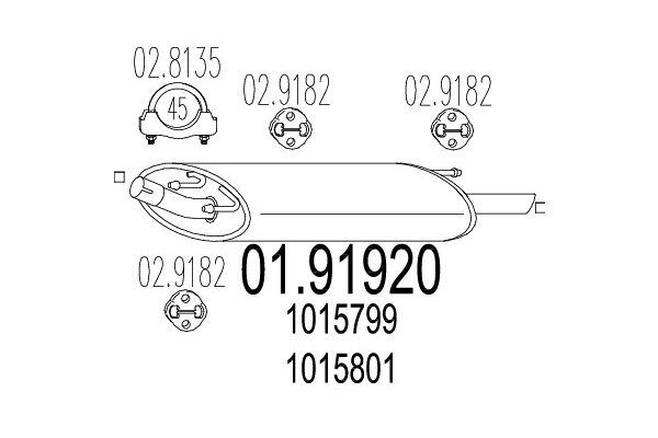 Izduvni lonac Ford Fiesta 95-02 1.8 D / 1.4 i 16V, (zadnji)
