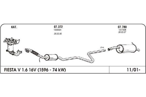 Izduvni lonac Ford Fiesta TD 1.6/1.4 01- (zadnji)