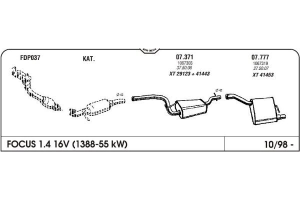 Izduvni lonac Ford Focus 1.4 98- (zadnji)