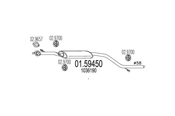 Izduvni lonac Ford Focus 96-00 1.8 TD, (srednji)