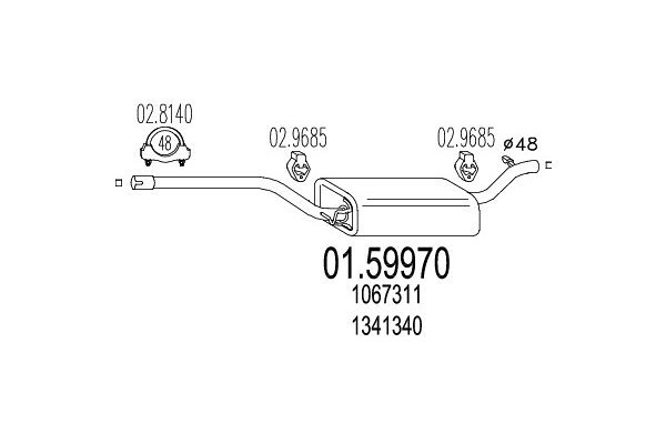 Izduvni lonac Ford Focus 98-04 1.6 16V , (srednji)