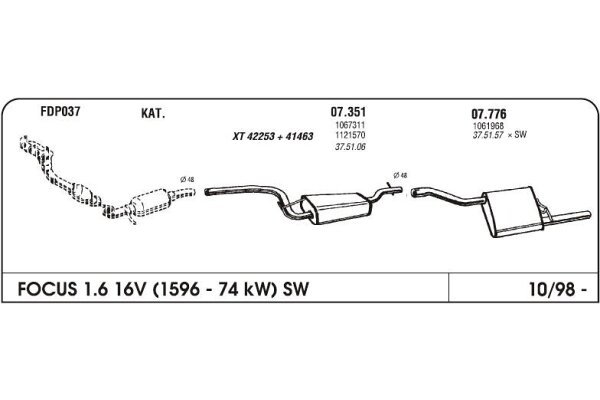 Izduvni lonac Ford Focus kar. 1.6 98- (zadnji)