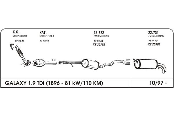 Izduvni lonac Ford Galaxy 2.0 95- (zadnji)