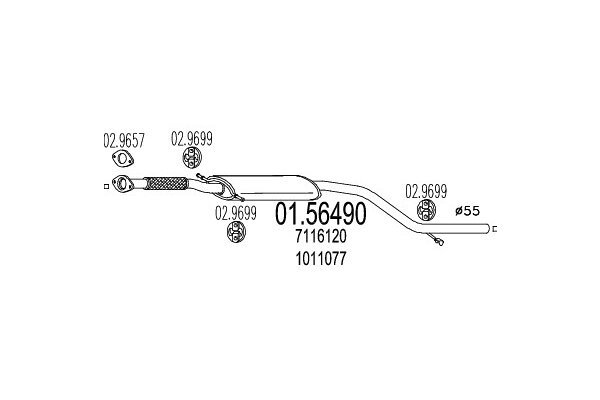 Izduvni lonac Ford Mondeo -96 1.8 TD, (srednji)