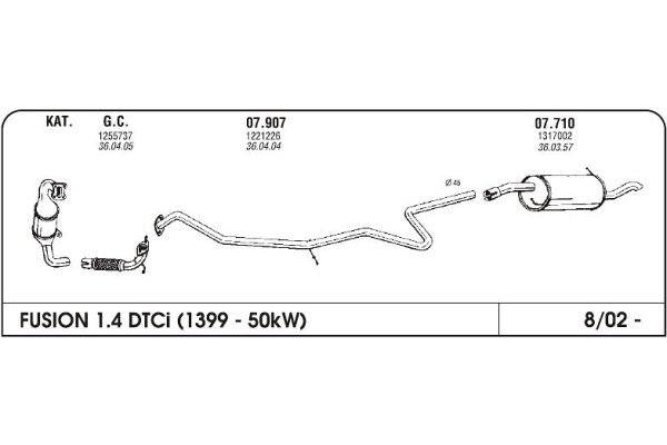 Izduvni lonac Ford/Mazda Fusion/Fiesta/2 03- cev