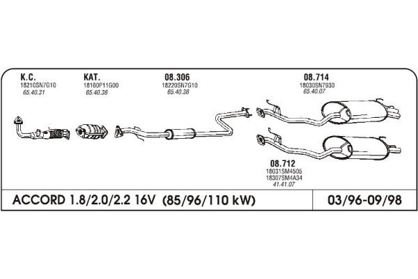 Izduvni lonac Honda Accord 2.0 96-98 (zadnji) dupli
