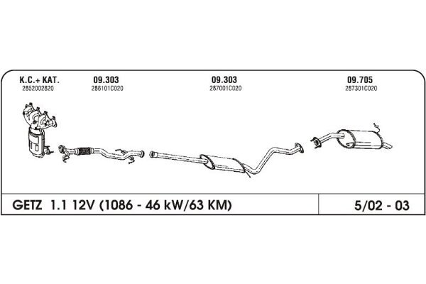 Izduvni lonac Hyundai Getz 02-03 (srednji)
