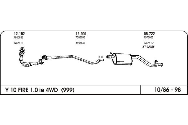 Izduvni lonac Lancia Y 1.0 86-89 (zadnji)