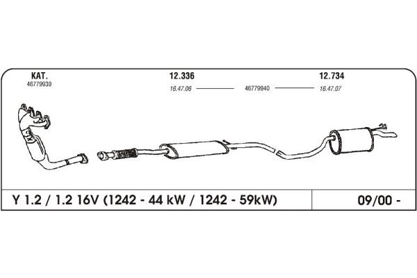 Izduvni lonac Lancia Y 1.2 (zadnji)