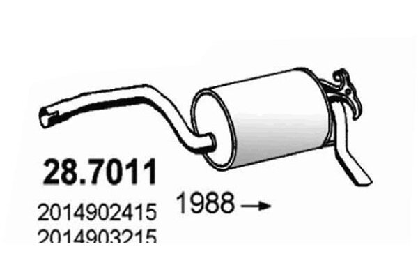 Izduvni lonac Mercedes-Benz 190 82-93 2.0 D , (zadnji)