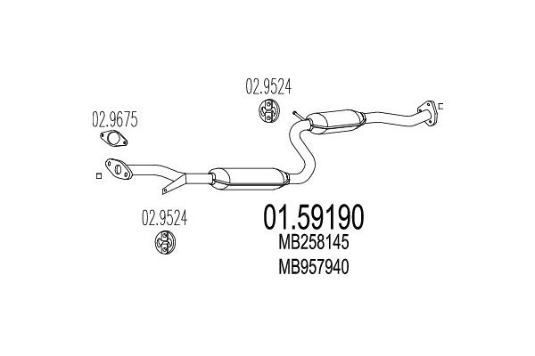 Izduvni lonac Mitsubishi Carisma 95-06, (srednji)