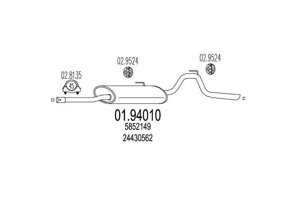 Izduvni lonac Opel Agila -07 1.0 12V, (zadnji)