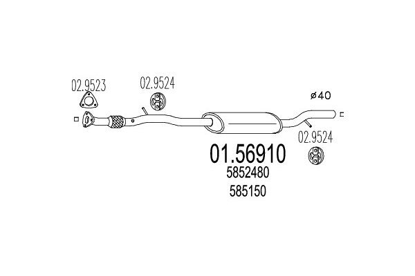 Izduvni lonac Opel Agila 00-07 1.0 12V , (srednji)