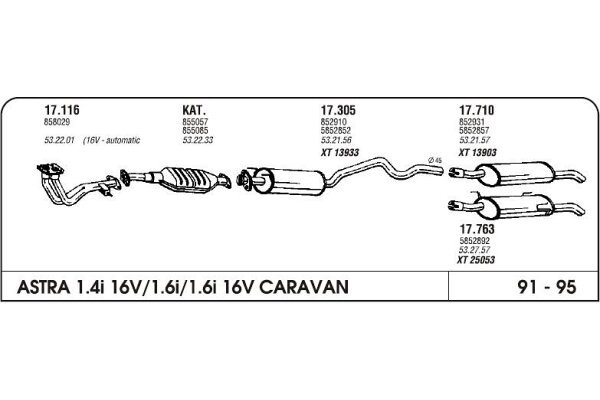 Izduvni lonac Opel Astra F 1.6 Kar. 95 (zadnji)