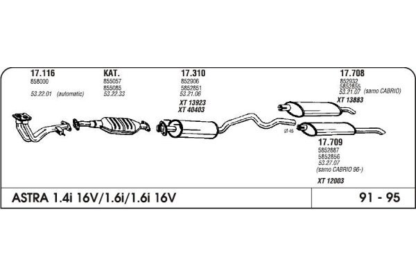 Izduvni lonac Opel Astra F 1.7 D/TD Lim. 91- (zadnji)