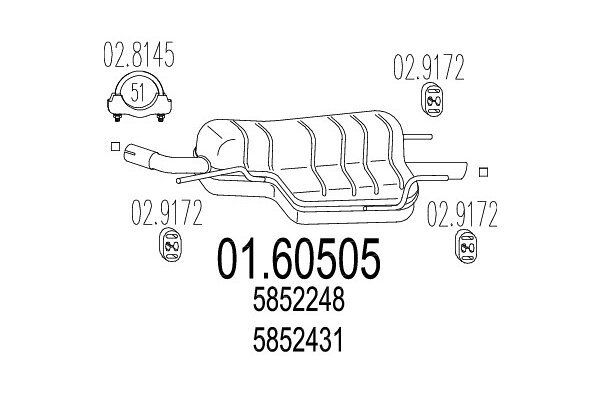 Izduvni lonac Opel Astra G Hatchback 98-04, (zadnji)