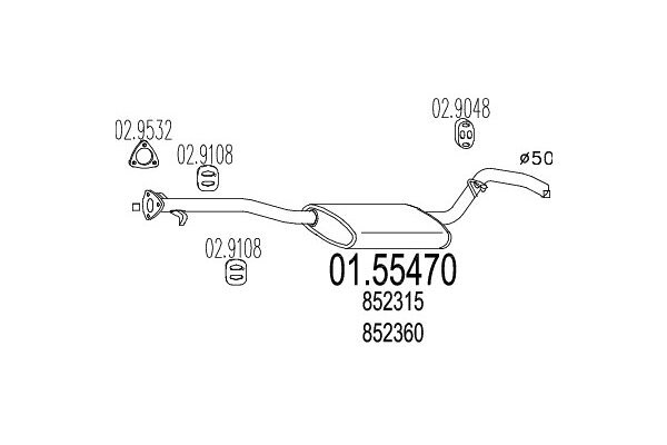Izduvni lonac Opel Calibra 90-97, 2.0 , (srednji)
