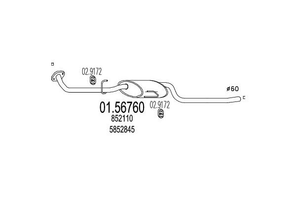 Izduvni lonac Opel Omega 94-03, (srednji)