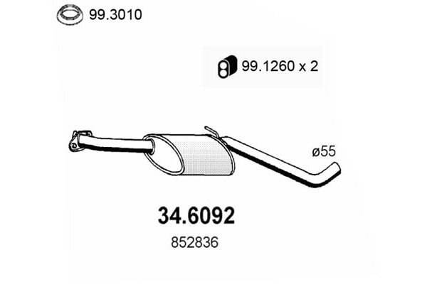 Izduvni lonac Opel Omega A 86-94, (srednji)