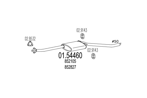 Izduvni lonac Opel Omega A 86-94, sredinski lonac
