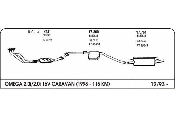 Izduvni lonac Opel Omega B 2.0 KAR 93- (zadnji)