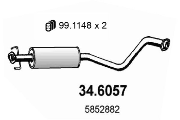 Izduvni lonac Opel Vectra 95-02 1.6 i 16V, (srednji)