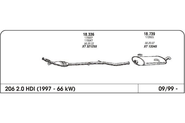 Izduvni lonac Peugeot 206 HB 1.6 98- (zadnji)