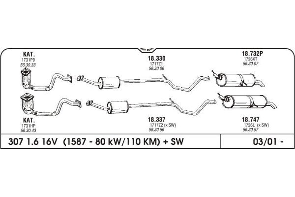 Izduvni lonac Peugeot 307 1.6 KAR 01- (zadnji)