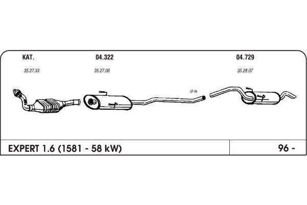 Izduvni lonac Peugeot Expert 1.6 96- prednji