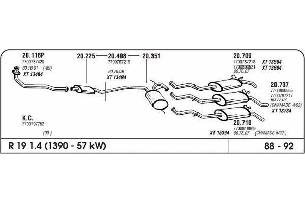 Izduvni lonac Renault 19 1.4 CHA 88-92 (zadnji)