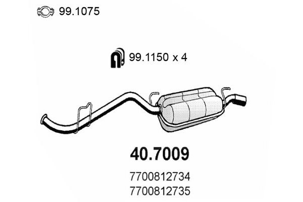 Izduvni lonac Renault Clio 90-98 1.8 , (zadnji)