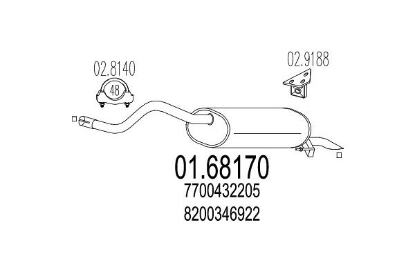 Izduvni lonac Renault Clio 98-05 1.4, (zadnji)