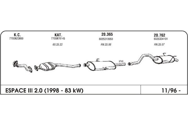 Izduvni lonac Renault Espace III 2.0 97 (zadnji)