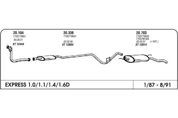 Izduvni lonac Renault Express 87-91 (zadnji konus)