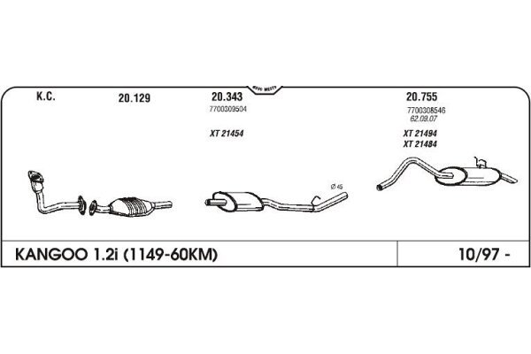 Izduvni lonac Renault Kangoo 1.2 97- (zadnji)