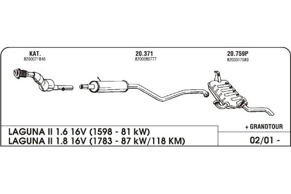 Izduvni lonac Renault Laguna II 1.6/1.8 01- (zadnji)