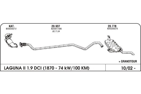 Izduvni lonac Renault Laguna II 1.9 02- (zadnji)