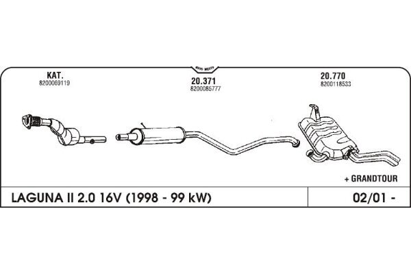 Izduvni lonac Renault Laguna II 2.0 01- (zadnji)